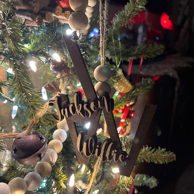 Personalized Name Wood Letter Christmas Ornament Laser Cut - Etsy