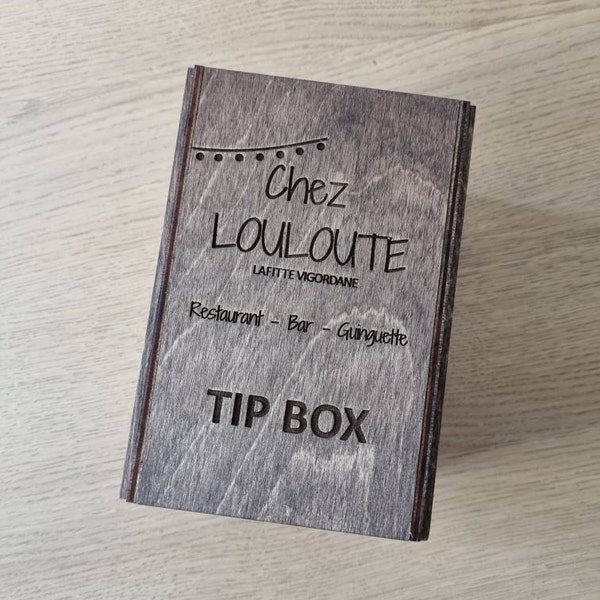 Personalized Wooden Tipping Box, Restaurant Tip Box, Custom Money Box ...