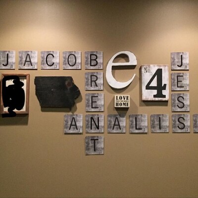 6x6 Metal Scrabble Wall Tiles Scrabble Tiles Scrabble Letters Scrabble ...