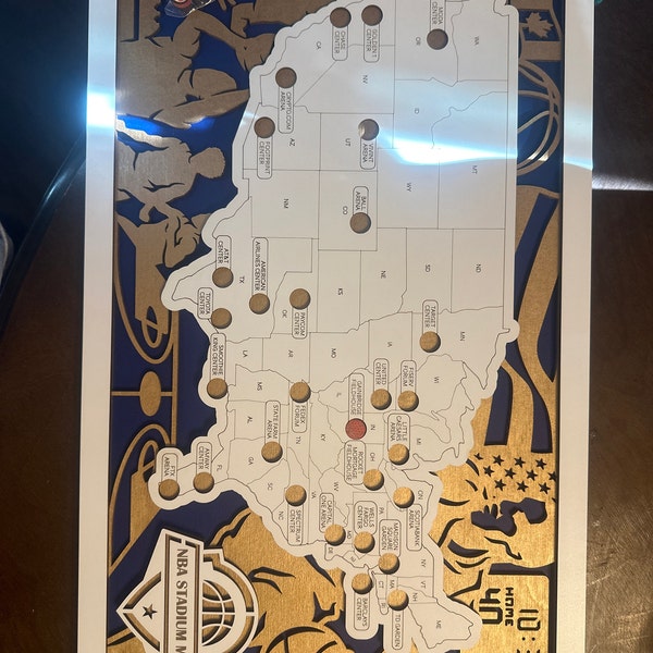 Basketball Arena Map | NBA Stadium Tracker Map | Checklist Gift for ...