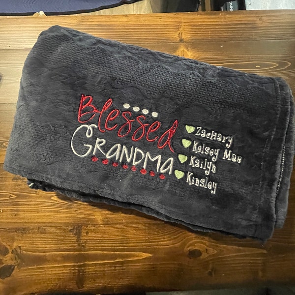 Blessed Grandma 4x4 7x5 10x6 Machine Embroidery Design Monogram INSTANT ...