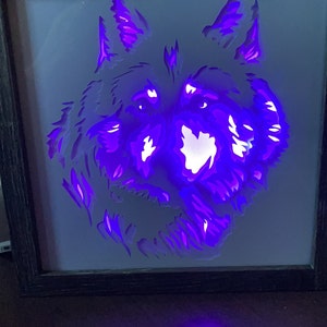 Wolf Paper Cut Light Box Template, Shadow Box, 3D Papercut Lightbox Svg ...