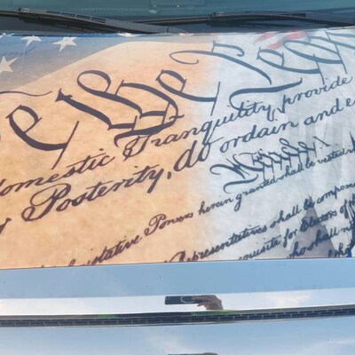 American Flag Constitution Eagle Vinyl Hood Wrap Bonnet Decal Sticker ...