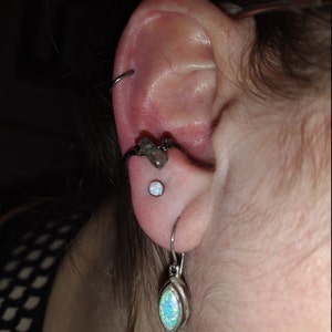 Crystal Chain VCH Vertical Hood Piercing 14g Surgical | Etsy