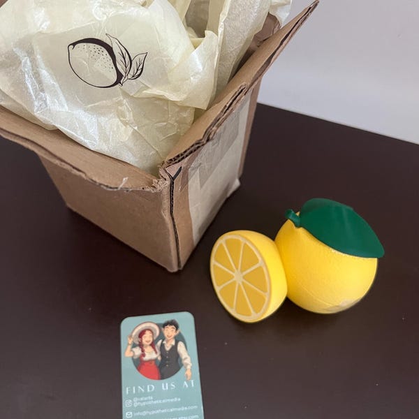 Hand-painted Lemon Trinket Box: 3D Printed Fruit Decor - Etsy