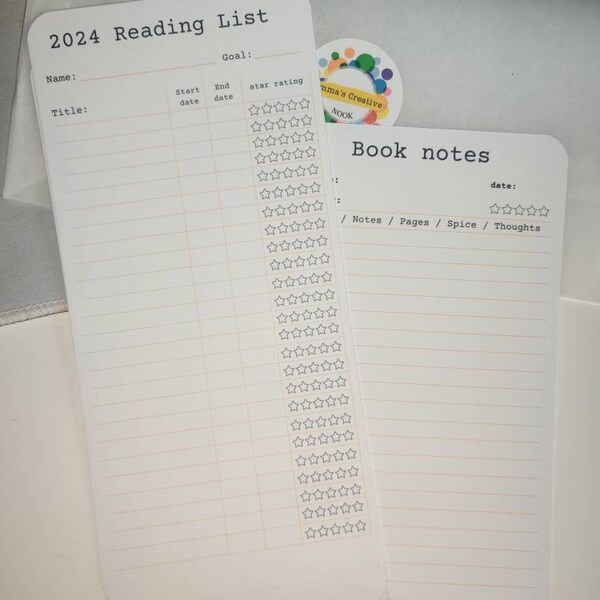 Book Notes Bookmark - Etsy