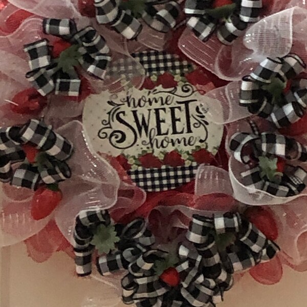 8" Round Strawberry Sign, Wreath Signs, Home Signs, Personalize It by ...