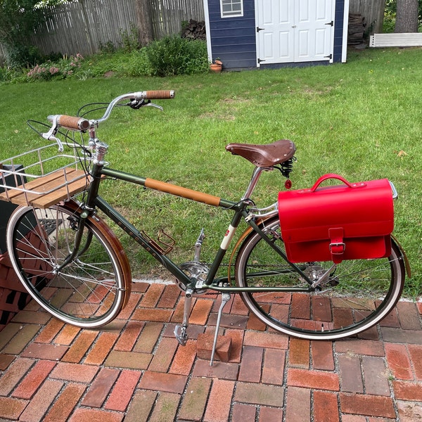 Leather Handlebar Bag, Bicycle Saddlebag, Bicycle Bag, Bicycle Purse ...