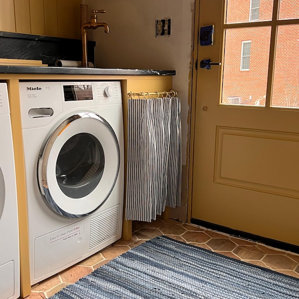 Handwoven Denim Rag Rug, Blue Jeans Entryway Rug, Washable Kitchen ...