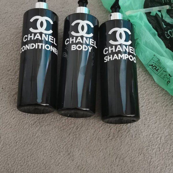 Set of 4 | Shampoo, Conditioner, Body and Face | Bathroom Bottle Decals ...