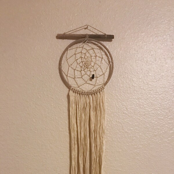 PEACH FULL MOON Crystal Silk Hanging, Celestite, Up-cycled Sari Silk ...