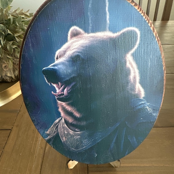 Blue Cat Victorian Portrait Wood Print Wall Decor - Cottagecore Style ...