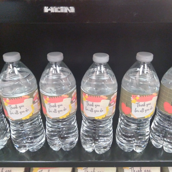 Teacher Appreciation Water Bottle Label, Appreciation Week Water Bottle ...
