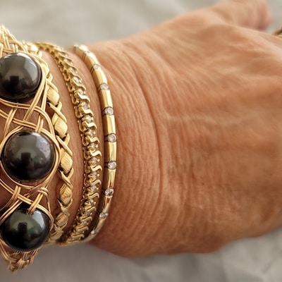 PUALANI Bracelet Sterling Silver and 14K Gold Filled Wrapped Hawaiian ...