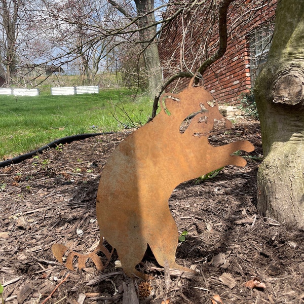 Rustic Metal Raccoon Rusty Yard Art. - Etsy