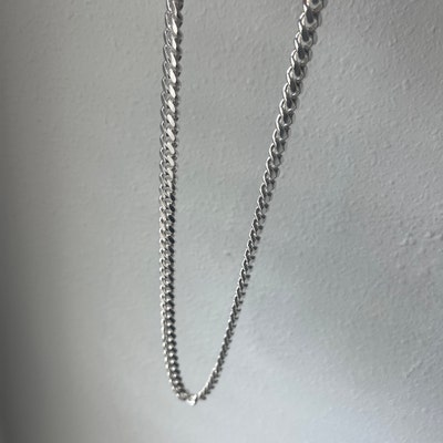 Exquisite Sterling Silver 1830 Pave Cut Figaro Link Chain Necklace ...