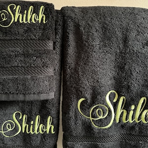Monogram Towel Set/personalized Bath Towel Set/ Custom Towel Set ...