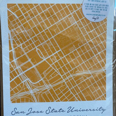 Personalized University Map, Custom Map, College Campus, Dorm Decor ...