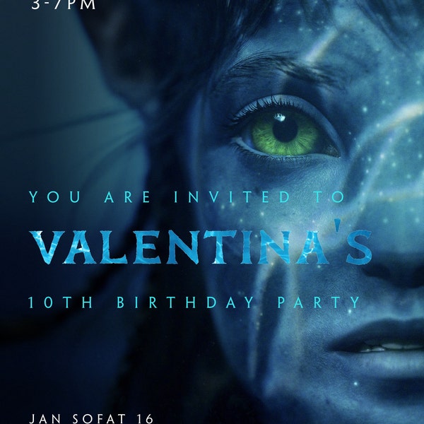 Avatar Movie Ticket Birthday Invitation, Avatar Birthday Invite, the ...