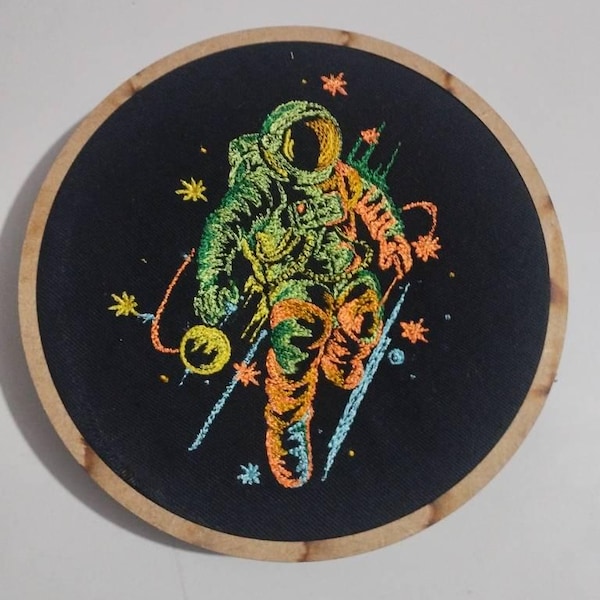 Cosmic Astronaut Embroidery Design, Space NASA Moon Embroidery Files ...