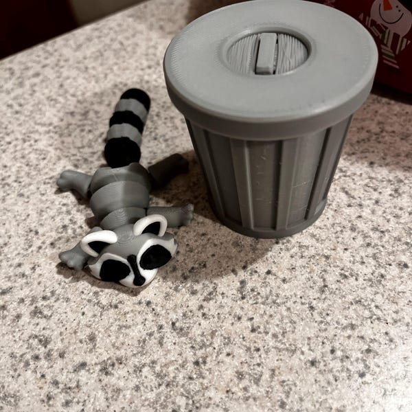 Articulated Raccoon With Trash Can, Trash Panda, Articulated Fidget Toy ...