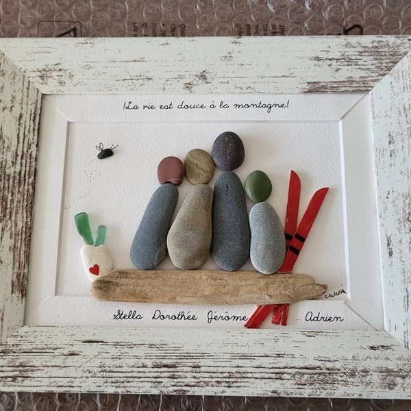 Pebble Art for Family, Custom Pebble Art - Etsy