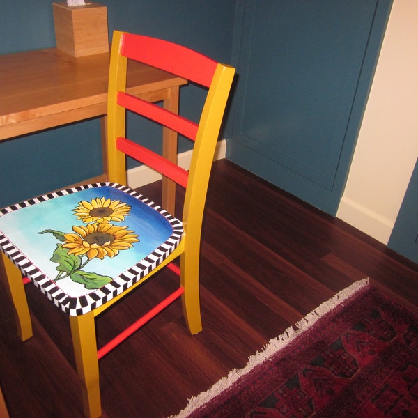 Whimsical Hand Painted Happy Chairs - Custom Colors and Theme - Etsy