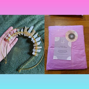 LAPIS LAZULI HALO Moon Crystal Crown Bohemian Tiara Wedding - Etsy