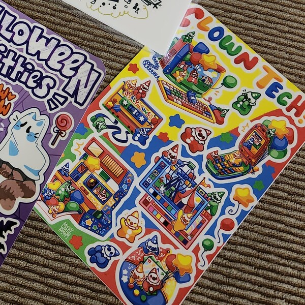 Clown Tech Sticker Sheet - Etsy
