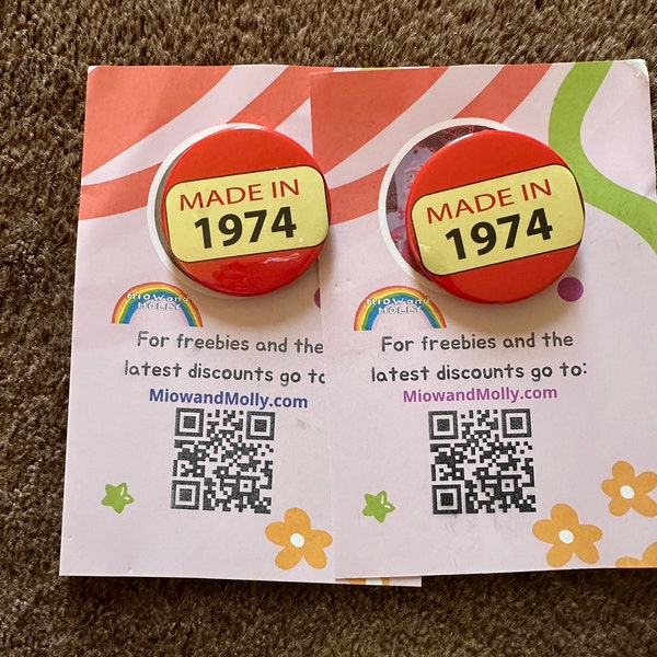 60th Birthday Badge Made in 1964 Birthday Year 60 Pin Badge Button ...