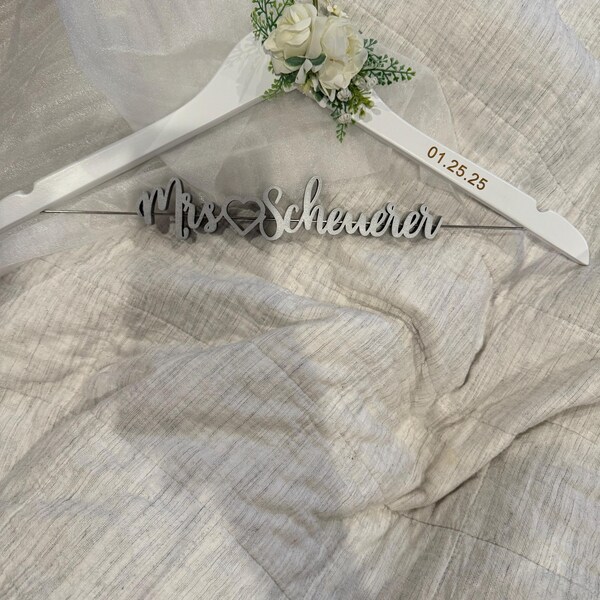 SET 6-10 Wedding Name Hanger, Personalized Bridesmaid Hanger, Bridal ...