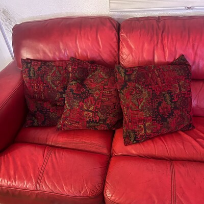 Any Size Red Turkish Kilim Throw Pillow Cover, Dark Red Bohemian Kilim ...