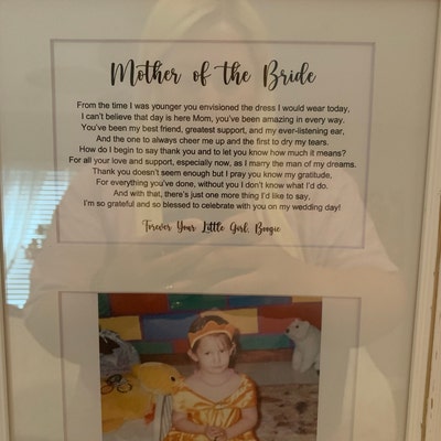 Mother of the Bride Poem, Framed Mother of the Bride Gift, Personalized ...