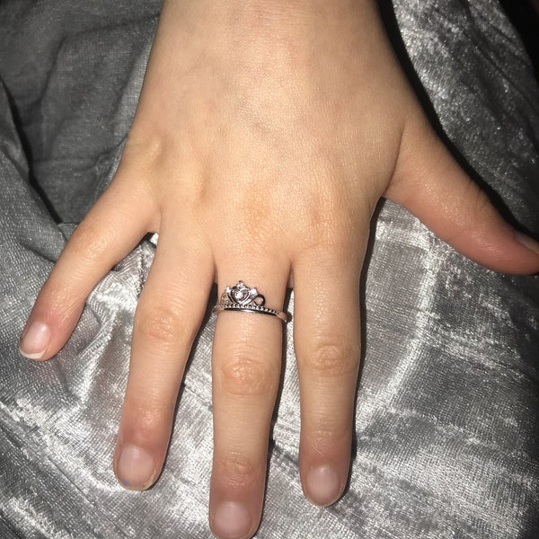 Little Girls Sterling Silver Baby Ring With Princess Tiara, Princess ...