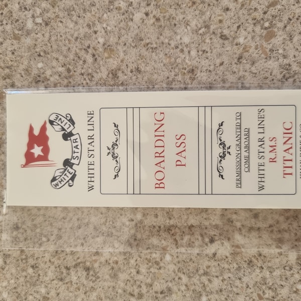 Titanic Personalised Bookmarks - Custom Bookmark Boarding Pass, Titanic ...