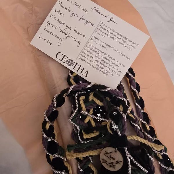 Handfasting Cord - Green Bloom - Bespoke Artisan Celtic Knot Wedding ...