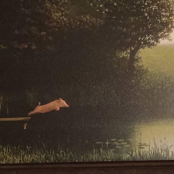 Diving Pig by Michael Sowa 24x33 Kohler's When Pigs Fly Humorous ...