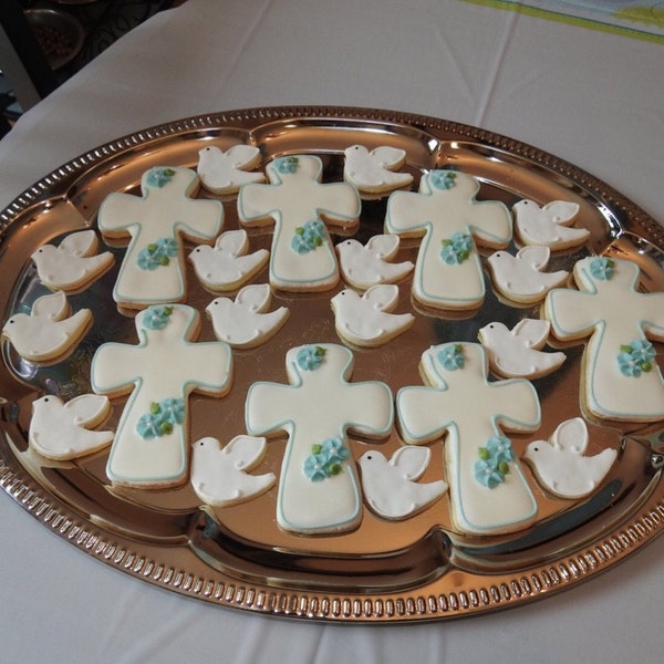 1 Dozen - Communion Favors for Boys, Personalized Baptism Cross Cookie ...