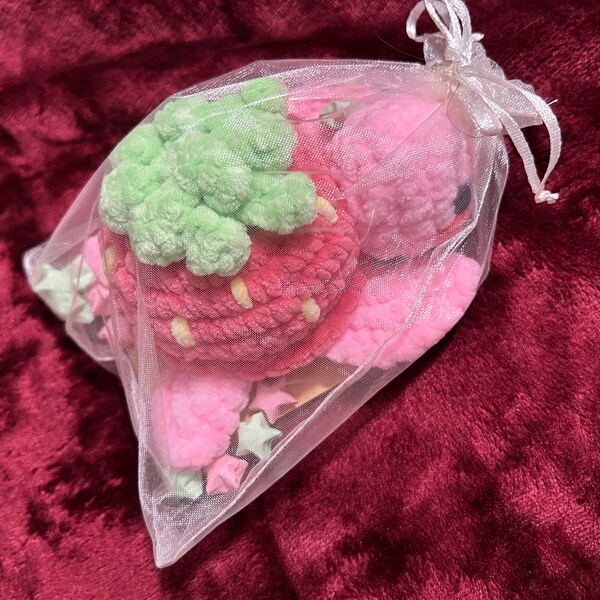 Little Cute Strawberry Turtle Plush, Mini Sea Turtle With Strawberry ...