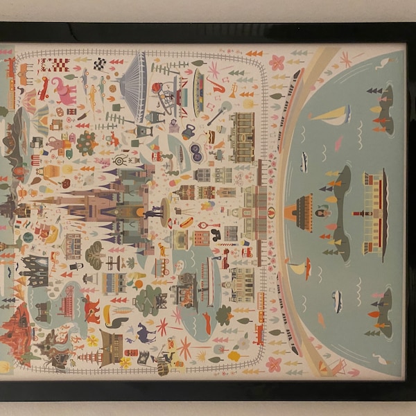 MAGIC KINGDOM Poster | Walt Disney World Magic Kingdom Whimsical Map ...
