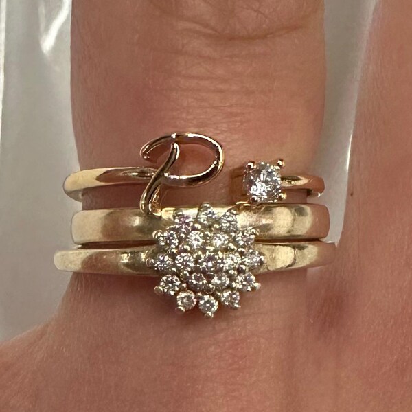 Matching Couple Rings, Stainless Steel Couple Ring, Clover Charm Ring ...