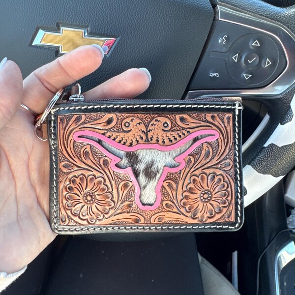 THUNDERBIRD LONGHORN KEYCHAIN Brown Wallet | Genuine Hair on Freebird ...
