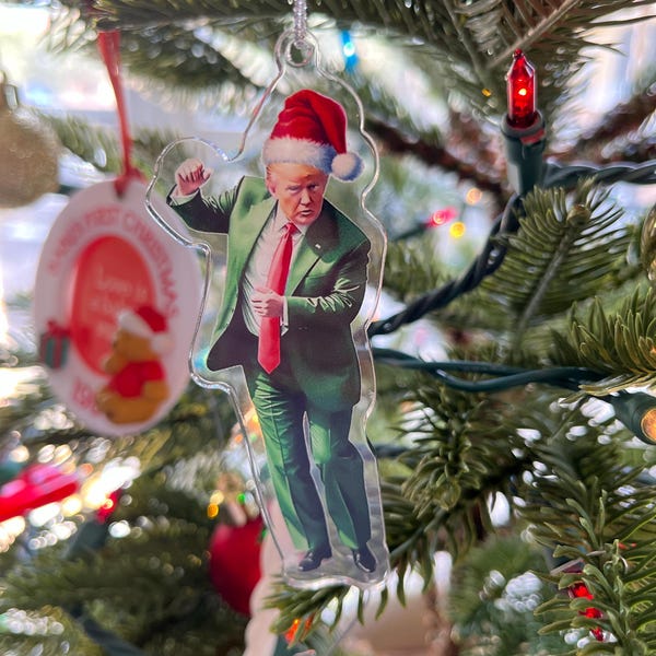 Trump Dancing Ornament, Christmas Trump Acrylic Hanging Ornament MAGA ...