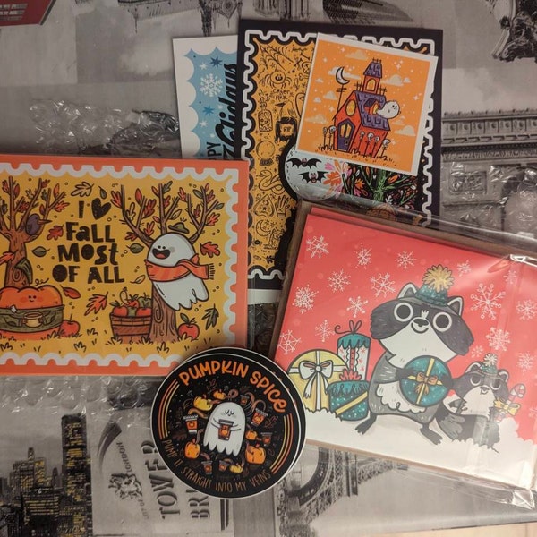 I Love Fall (4 Pk) | Halloween Postcard Pack | Pen Pal Postcard Set for ...