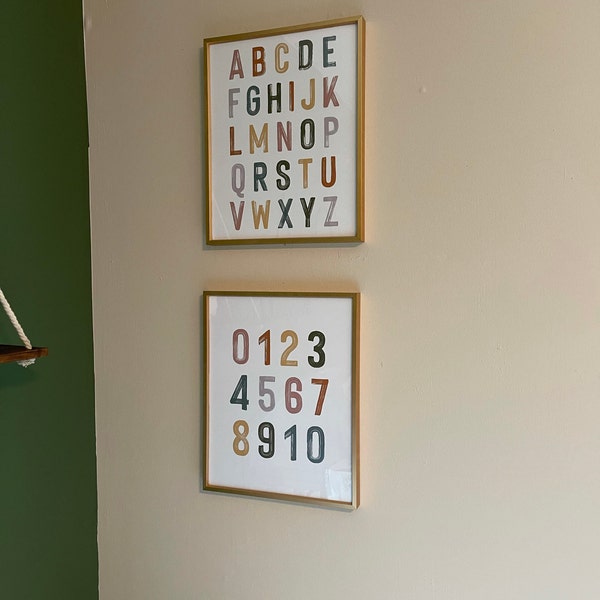 DIGITAL DOWNLOAD Alphabet Poster Nursery Decor Neutral ABC 123 ...