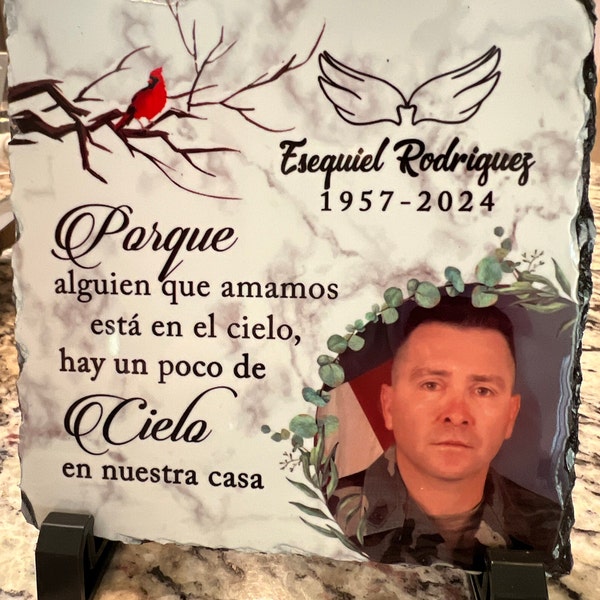 Memorial Gift in Spanish Slate Plaque, Sympathy Gifts in Spanish, Loss ...