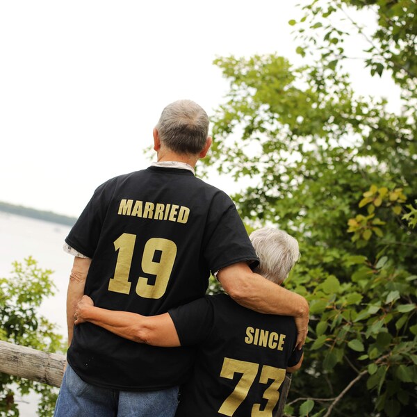 MARRIED SINCE & Celebrating Our 50th ANNIVERSARY Couples T-shirts, Set ...