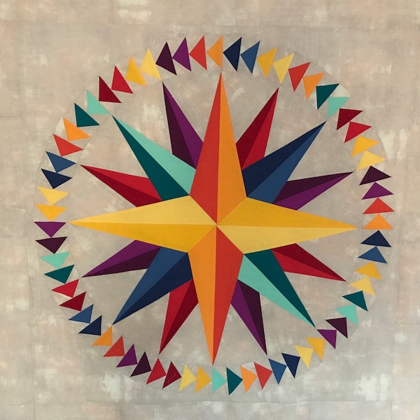 Mariners Compass Quilt Pattern - Multi Version Pattern - 3 Sizes - 3 ...