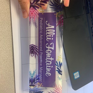 Personalized Desk Name Plate for Office Desk Gold Stripe Design on ...