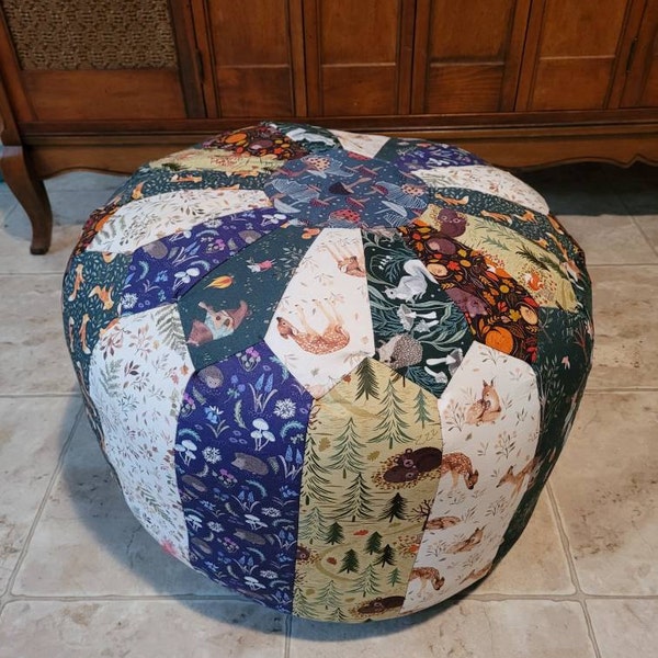 Patchwork Pouf PDF Sewing Pattern Moroccan Ottoman Pattern - Etsy
